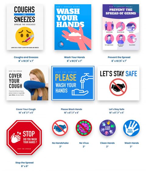 Health & Hygiene Decals - Removable vinyl stickers